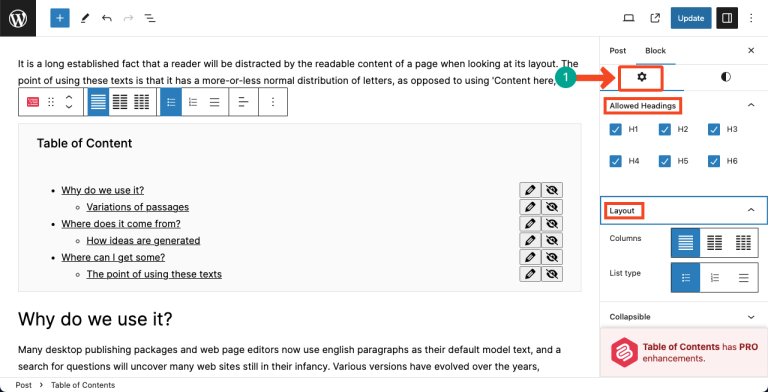 How to Create a Table of Contents in WordPress