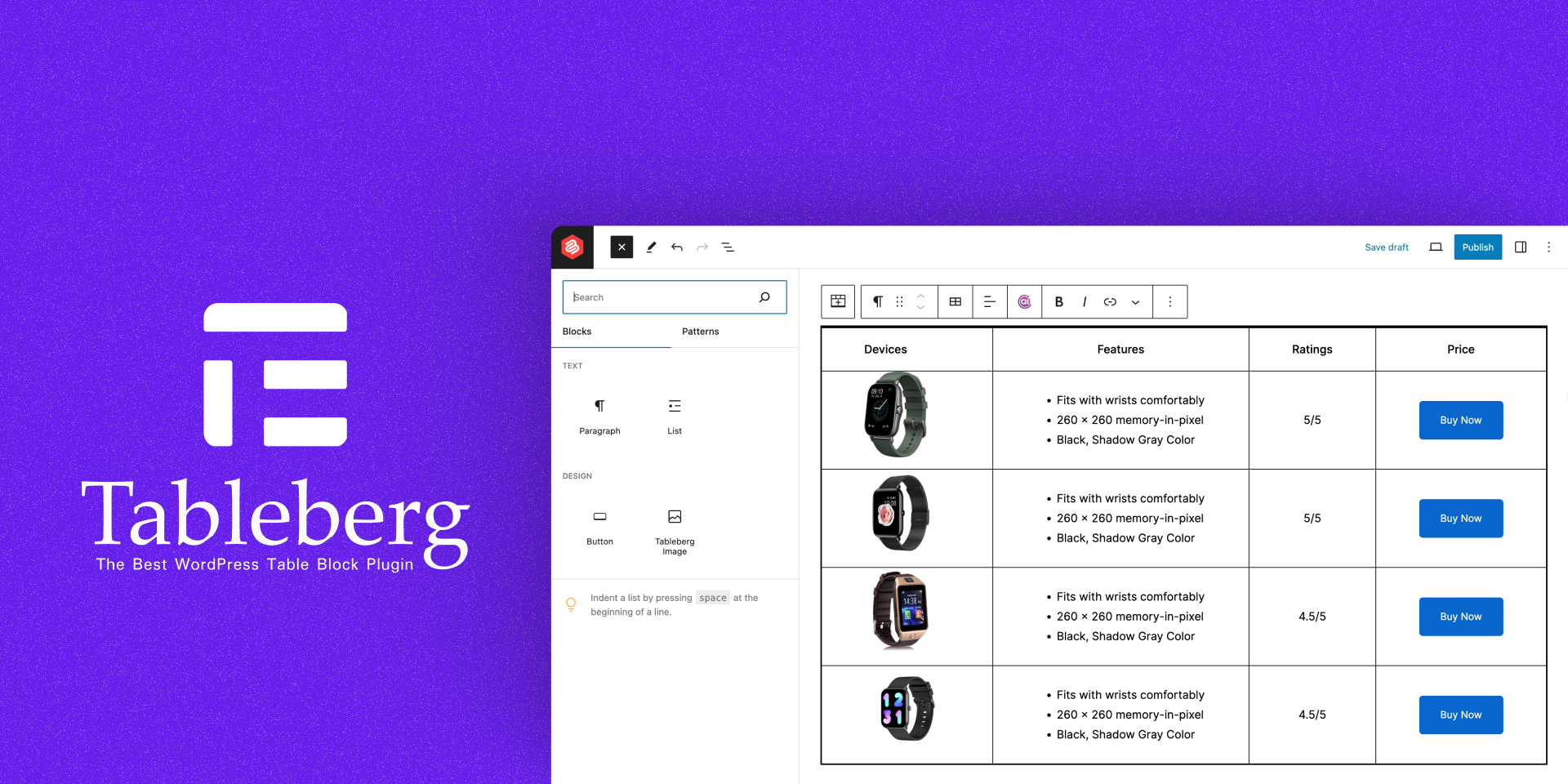 #1 WordPress Table Block Plugin - Meet Tableberg