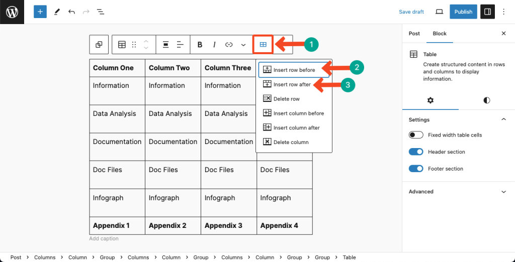How to Add a Row to a Table in WordPress