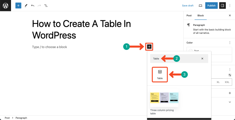 How to Create A Table In WordPress (Without a Plugin)
