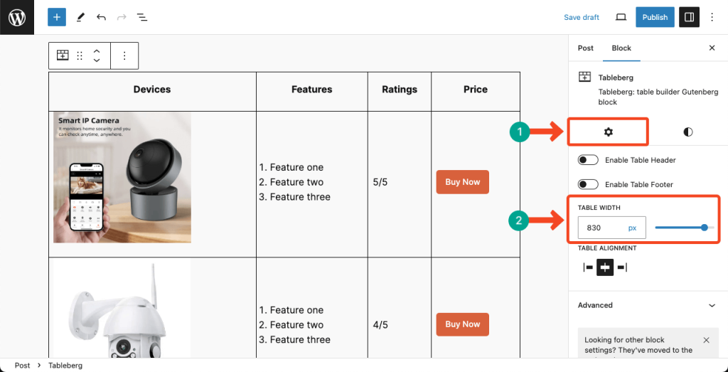 How to Change Table Width In WordPress - Tableberg