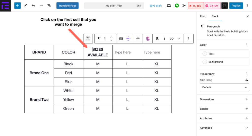 How to Merge Cells in a Table - Tableberg