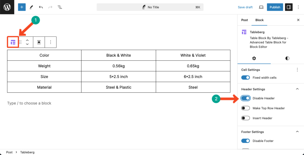 How to Change the Table Header Background Color