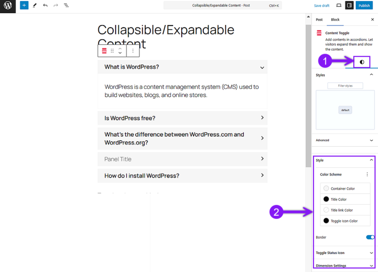 How to Add Collapsible/Expandable Content in WordPress
