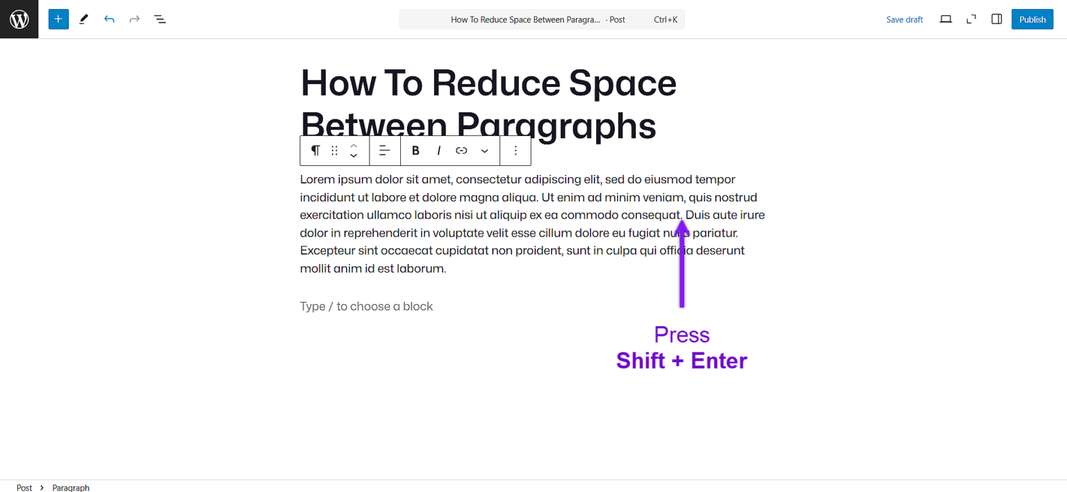 How To Reduce Space Between Paragraphs In WordPress