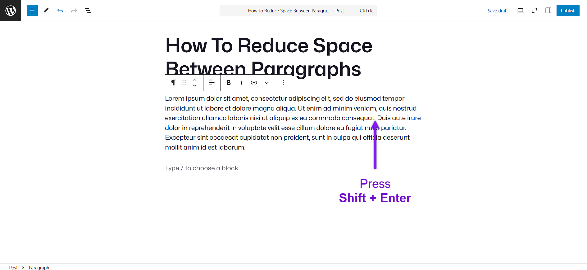 How To Reduce Space Between Paragraphs In WordPress