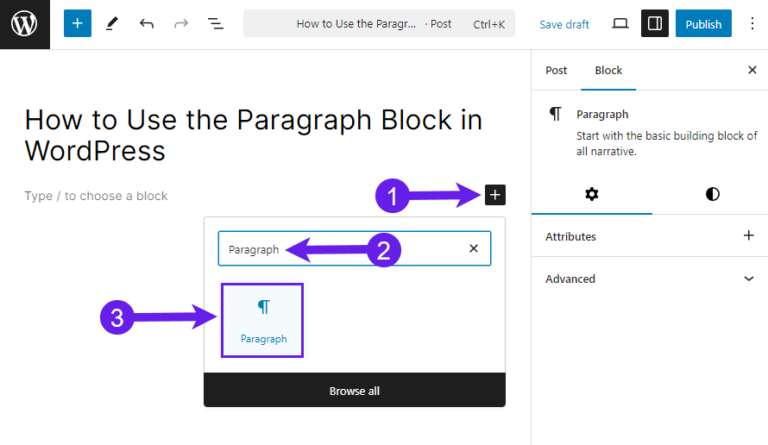 How to Use The Paragraph Block in WordPress (2 Easy Steps)