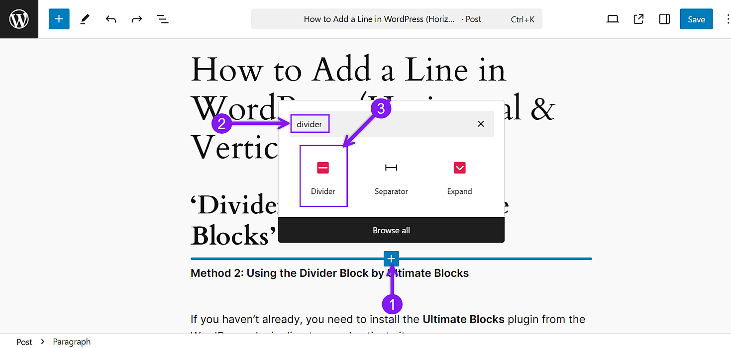 How to Add a Line in WordPress (Horizontal & Vertical)