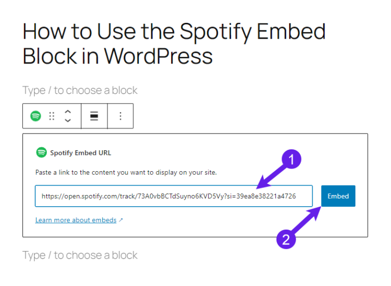 How to Use the Spotify Embed Block in WordPress (2 Easy Steps)