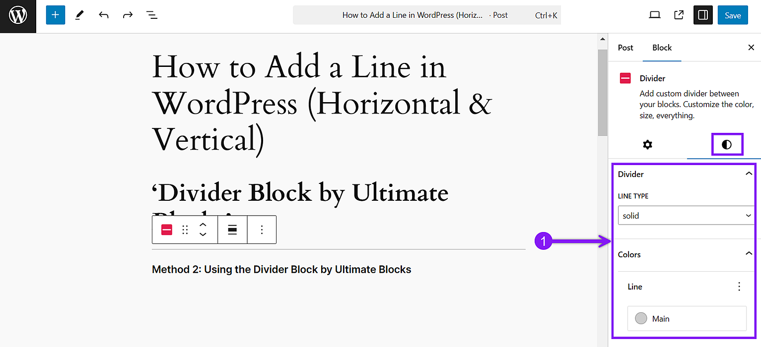 How to Add a Line in WordPress (Horizontal & Vertical)