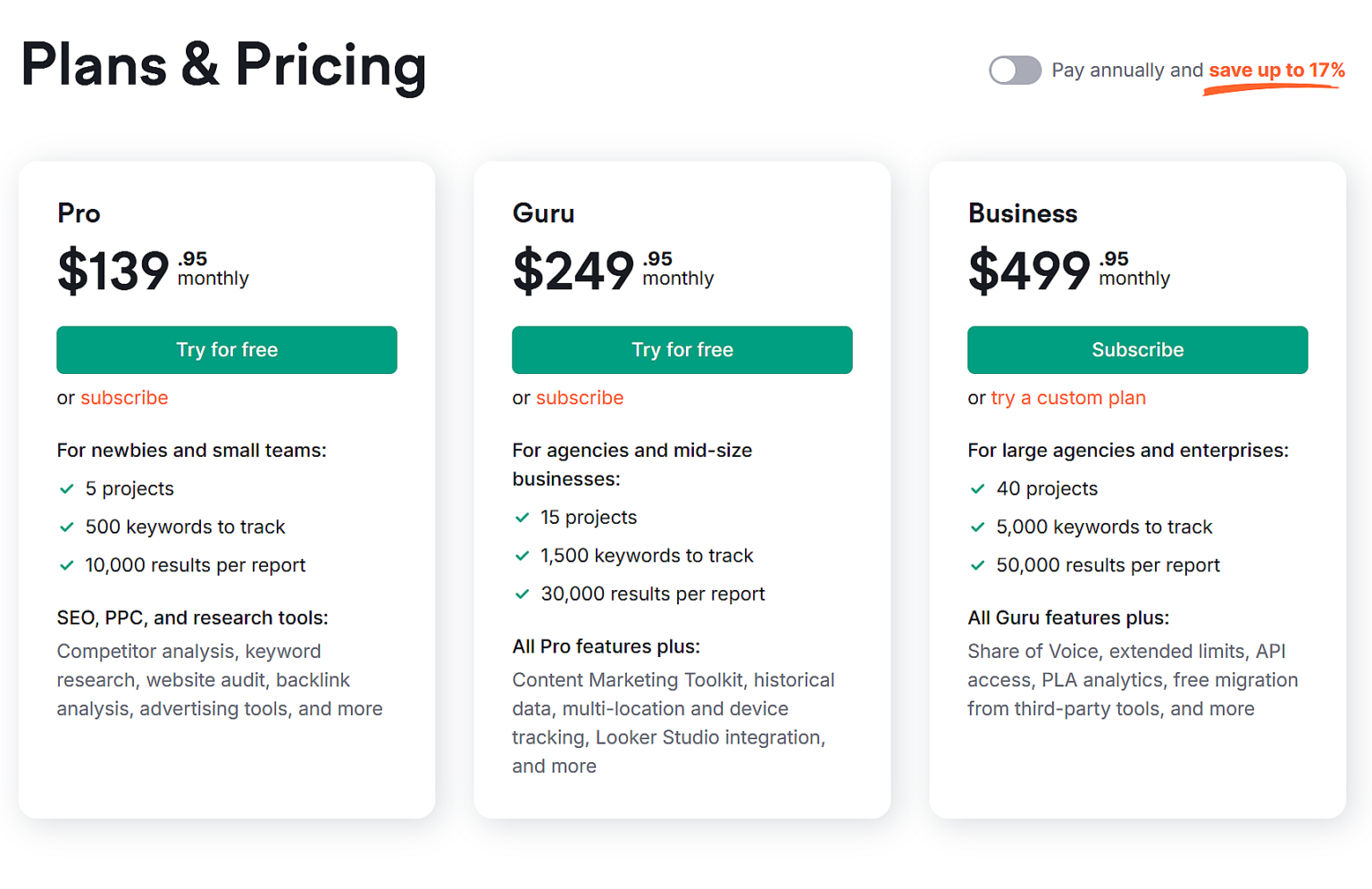 15 Best Pricing Table Examples for Your Inspiration